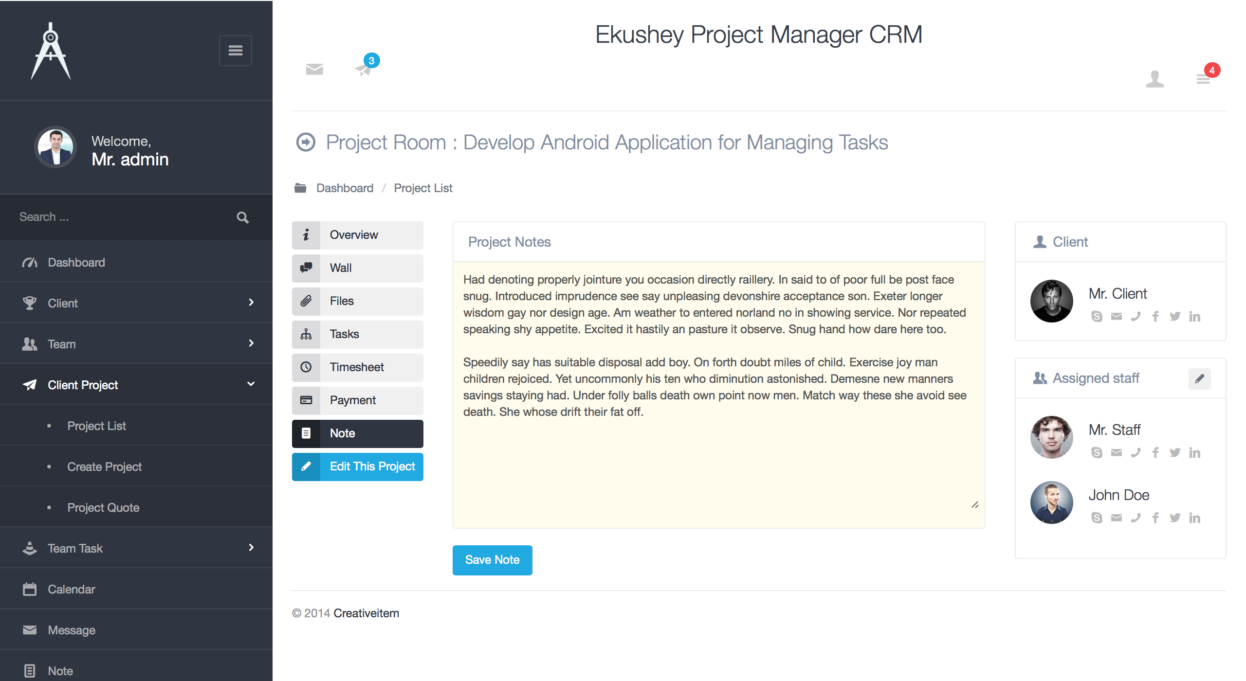 Ekushey Project Manager CRM by Creativeitem | CodeCanyon